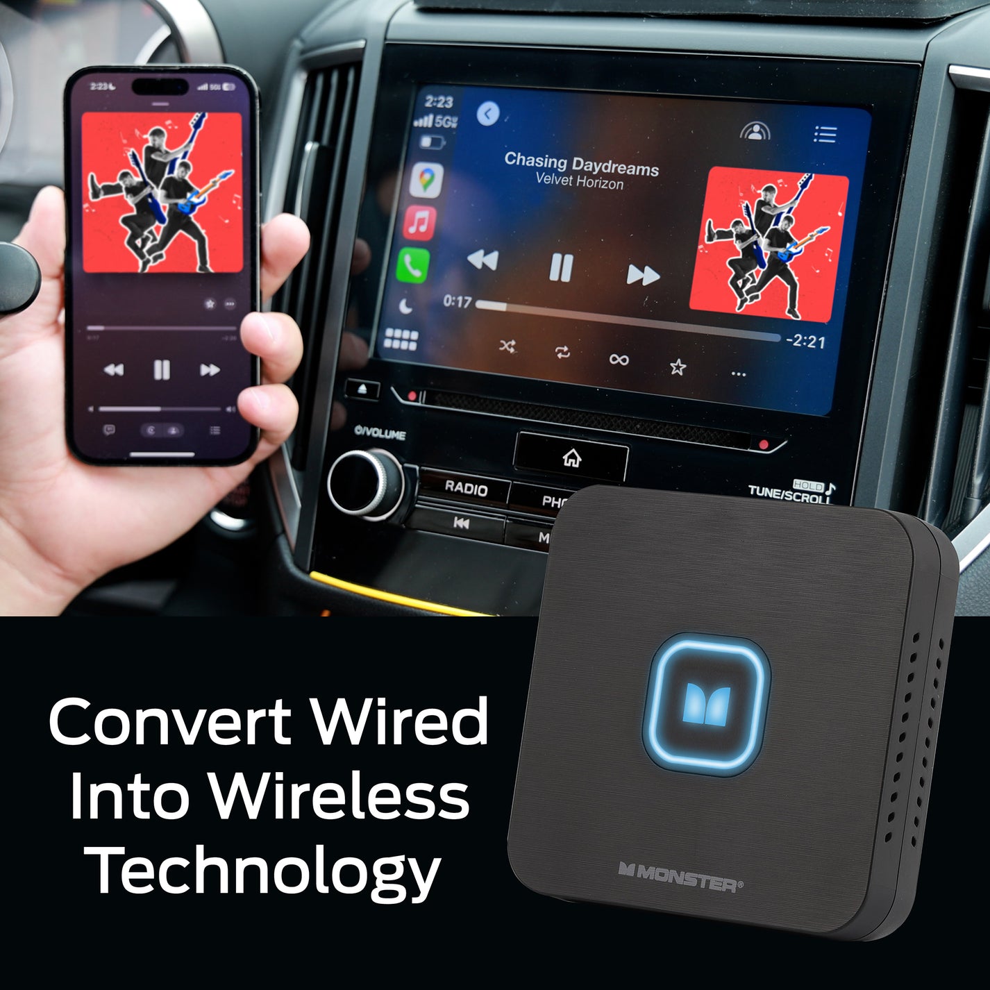 Wireless CarPlay Adapter Compatible with Apple CarPlay & Android Auto ...