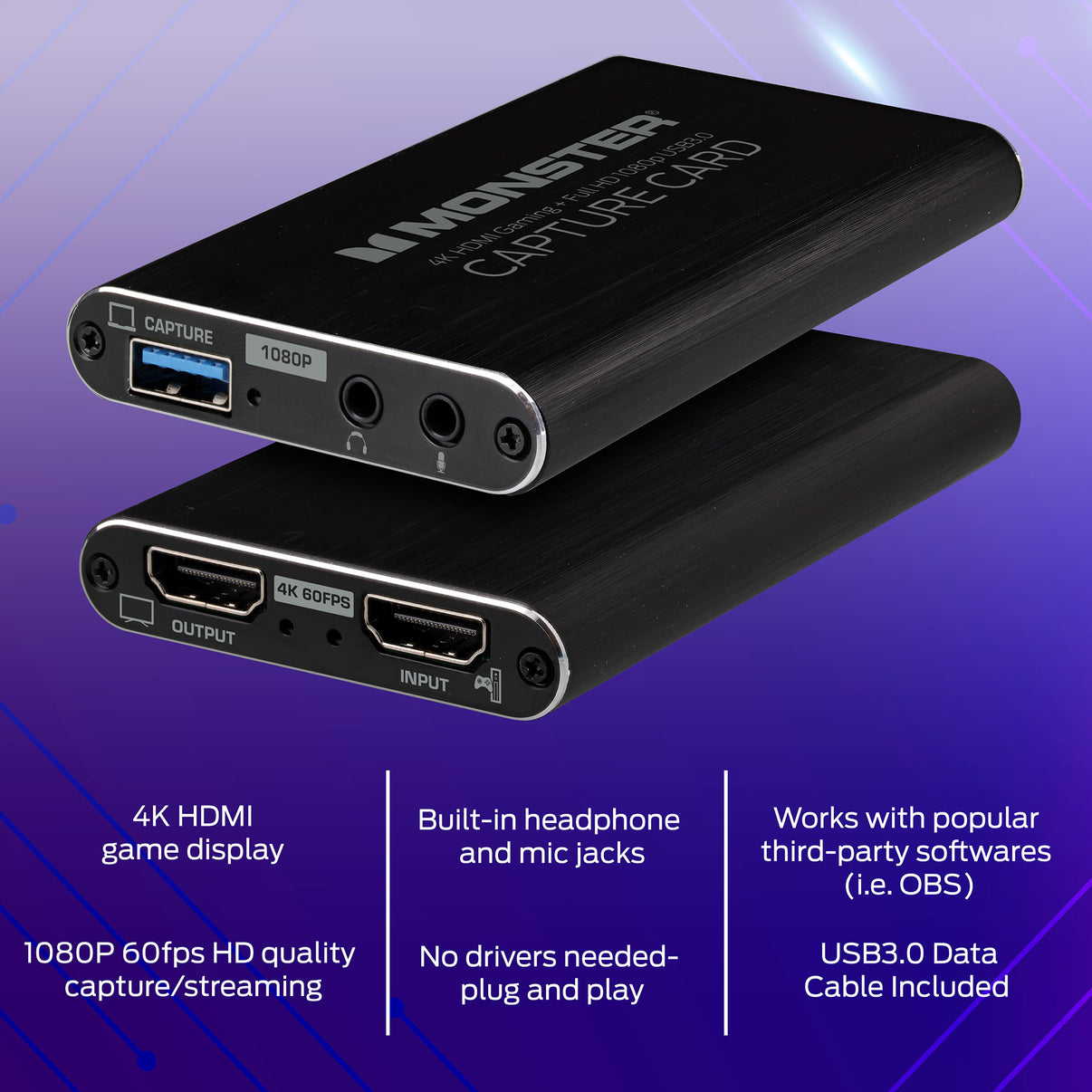 Capture Card, 4K 60FPS Game Play, 1080p 60FPS Capture & Streaming ...