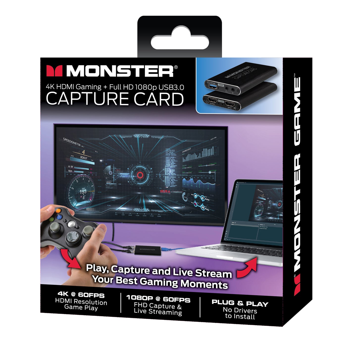 Capture Card, 4K 60FPS Game Play, 1080p 60FPS Capture & Streaming ...