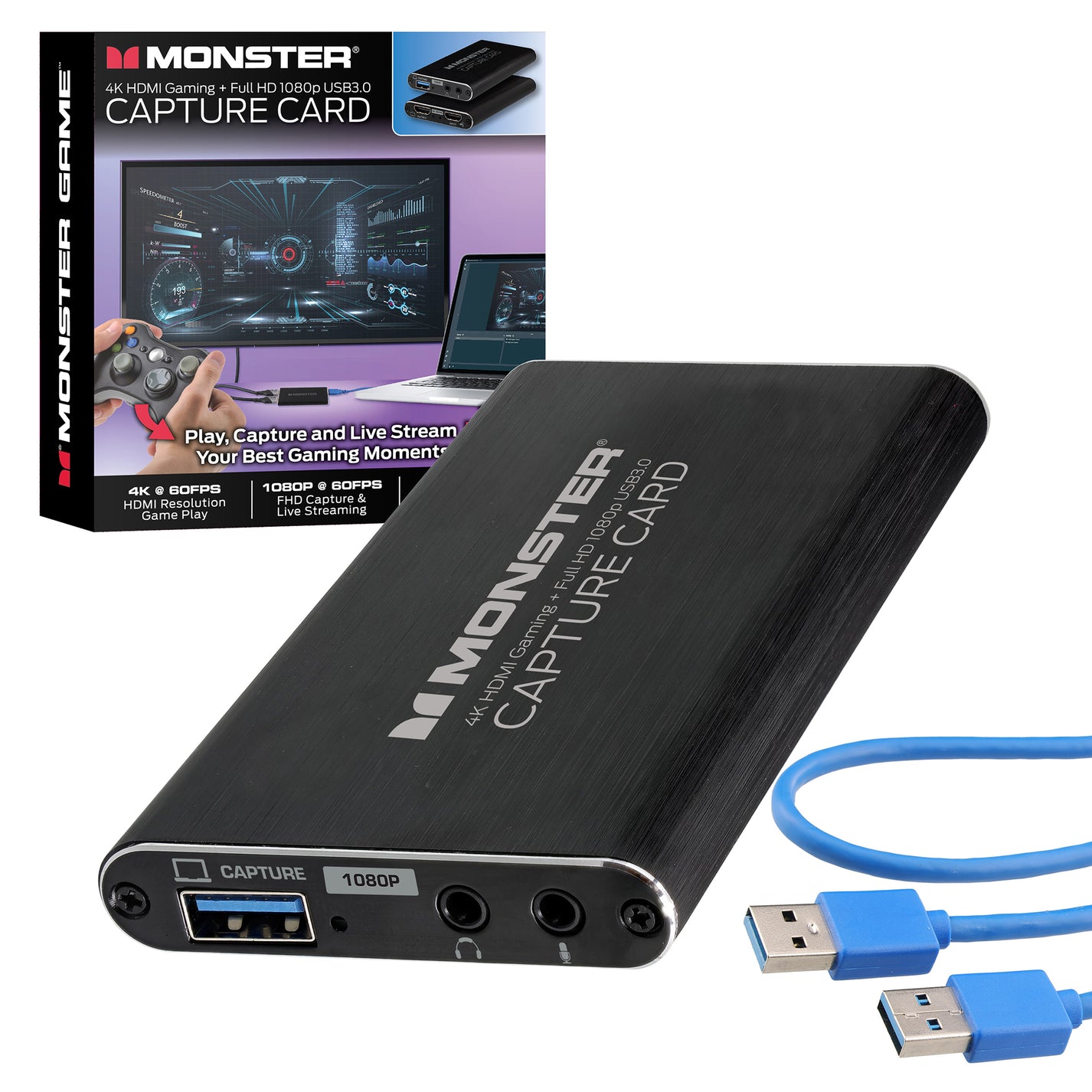 Capture Card, 4K 60FPS Game Play, 1080p 60FPS Capture & Streaming ...