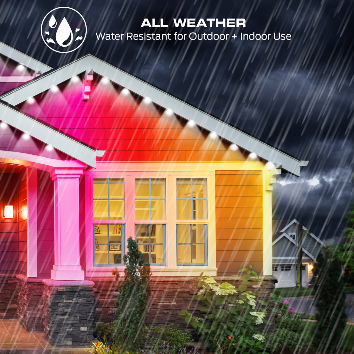 Smart Permanent Outdoor Lights, LED Eaves Lights, IP66 Weather & Water ...