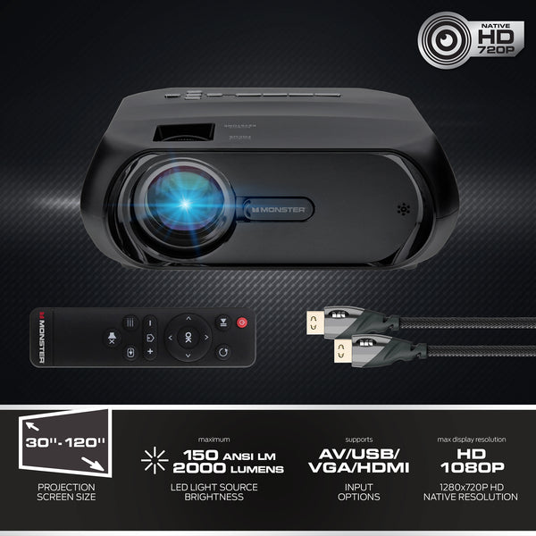Image Pro 720P HD TFT LCD Projector – Monster Illuminessence