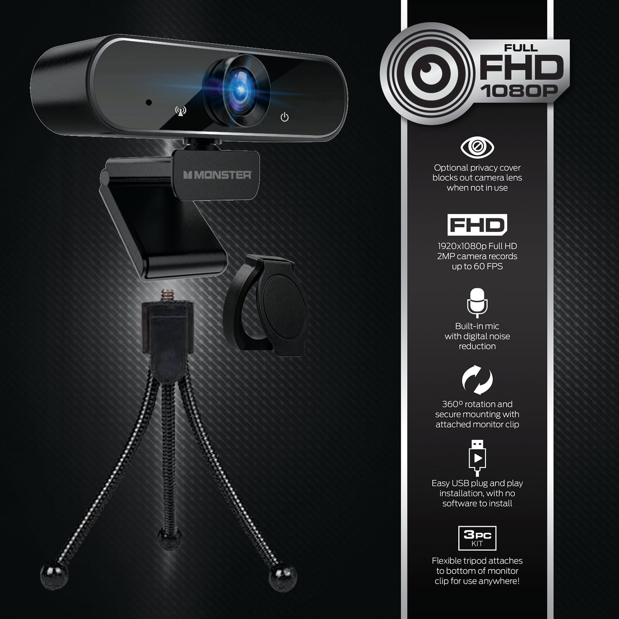 Premium Pro 1080P HD Insight FHD Webcam – Monster Illuminessence