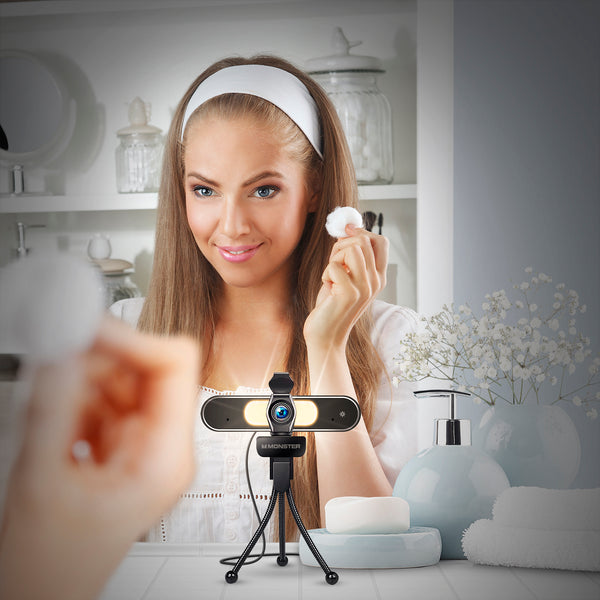 Premium 4K Insight Focus UHD Webcam, Flexible Tripod Included – Monster ...